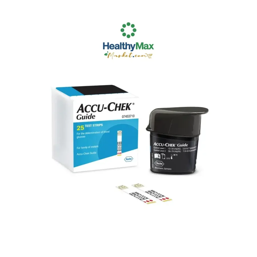 Accu-Chek blood sugar test strips Accu-Check Guide, size 25 pieces ...